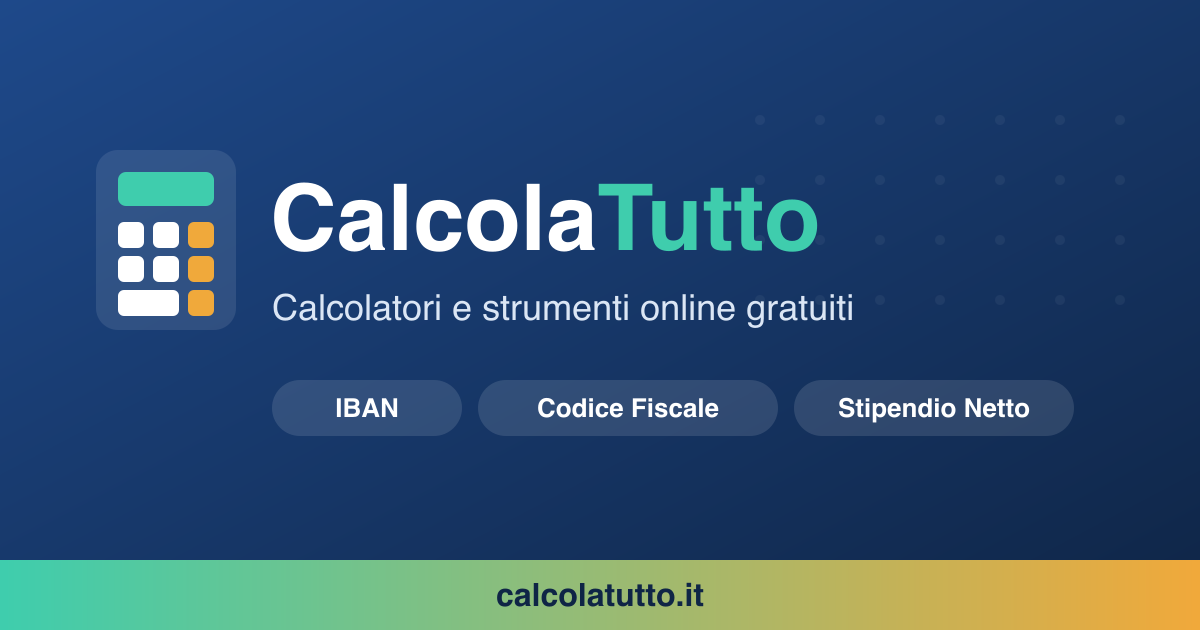 Verifica IBAN Online | Controllo Validità, Banca e Filiale - CalcolaTutto